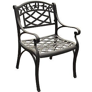 Crosley Furniture Sedona 2-Piece Outdoor Chair Set, Cast Aluminum Patio Chairs for Dining, Porch, Deck, Black