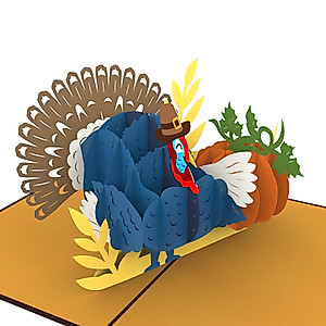 PopLife Autumn Turkey 3D Pop Up Card - Thanksgiving Greeting Card, Anniversary, Birthday Card, Thank You, Congratulations, Fall, Christmas Decoration - For Mom and Dad, for Wife and Husband, for