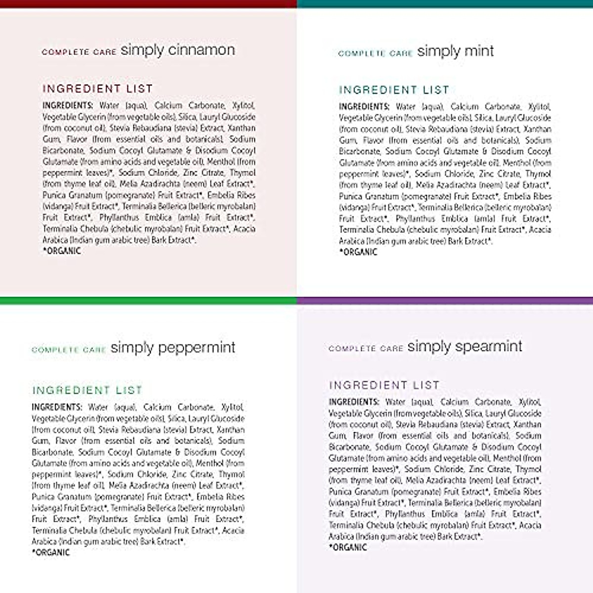 Himalaya Botanique Complete Care Toothpaste, Herbal, Variety Pack, Fights Plaque, Freshens Breath, Fluoride Free, No Artificial Flavors, SLS Free, Cruelty Free, Foaming, 5.29 Oz, 4 Pack