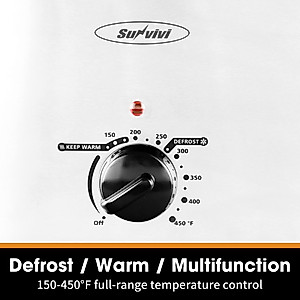 Roaster Oven, 24 QT Electric Roaster Oven with Viewing Lid, Sunvivi Turkey Roaster with Unique Defrost/Warm Function, Large Roaster with with Removable Pan & Rack, Stainless Steel, White