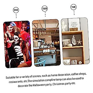 FONDOTIN Flame Lamp Battery Desk Lamp Halloween Decor Battery Light Bulb Simulated Campfire Lamp Simulated Fire LED Torch LED Desk Light Flashing Decorate Bonfire Lamp Prop Lights Resin