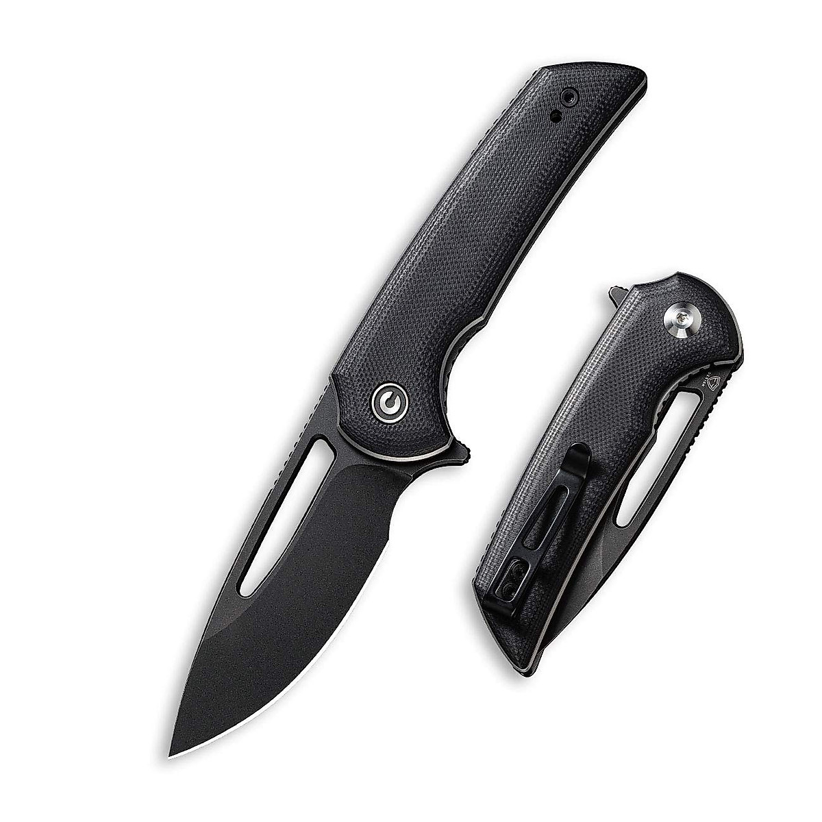 CIVIVI Odium Small Folding Knife –2.65" Black Stonewashed D2 blade, G10 Handle, Ball Bearings Pivot, Flipper Opening Knife with Reversible Deep Carry Clip C2010E (Double Black)