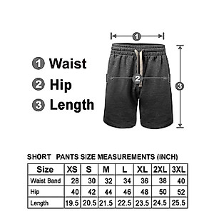 PROGO USA Men’s Shorts – Classic Fleece Workout Shorts - Men Shorts Casual with Elastic Waist (Charcoal, X-Large)