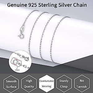 Jewlpire 925 Sterling Silver Chain Necklace Chain for Women 1.1mm Cable Chain Necklace Upgraded Spring-Ring Clasp - Thin & Sturdy - Italian Quality 18 Inch