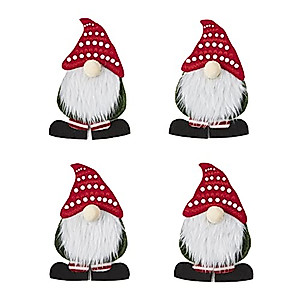 Winter Flatware Holders - Cute Table Accents - Set of 4, Christmas Gnomes