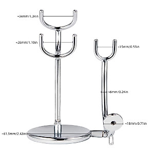 Shaving Razor and Brush Stand, Stainless Steel Shaving Razor Holder, Compatible with Long and Short Handle Safety Razor, Straight Razor and Barber Razor