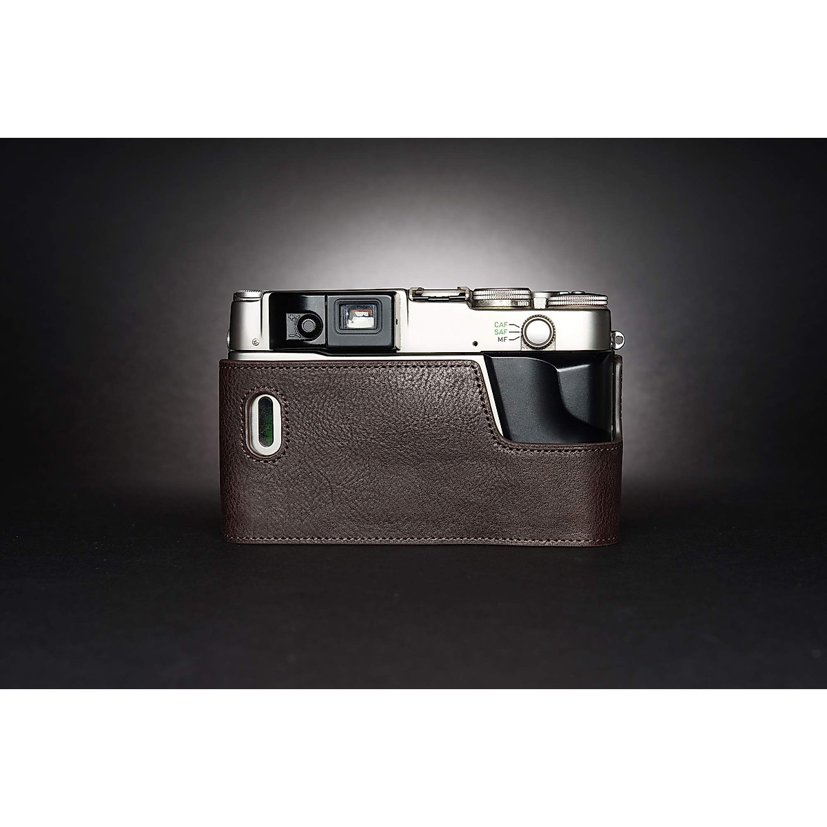 Contax G2 Case, BolinUS Handmade Genuine Real Leather Half Camera Case Bag Cover for Contax G2 Camera with Hand Strap (Coffee)