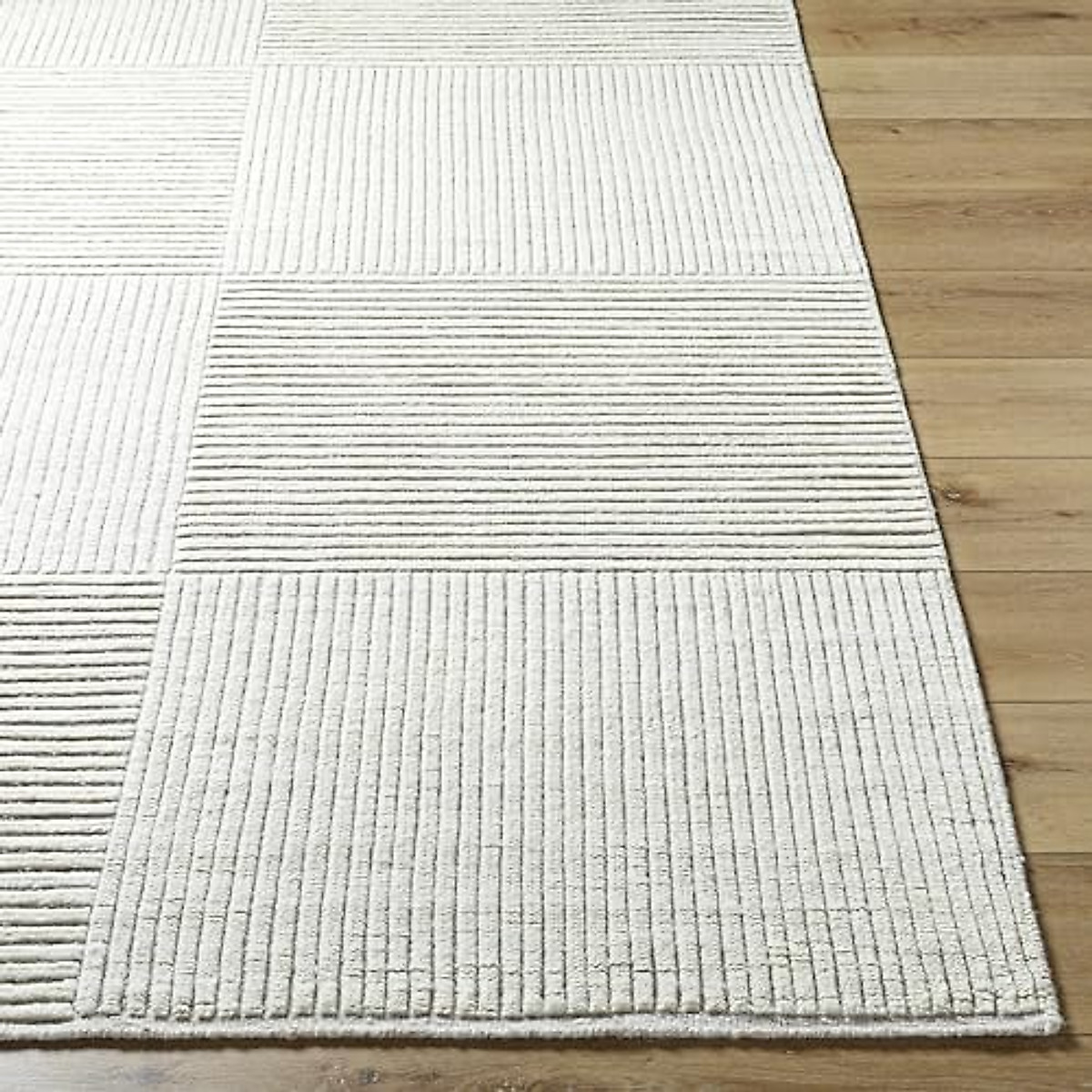 Hauteloom Aliza Wool Living Room, Bedroom Area Rug - Contemporary - Beige, LightGray, Taupe - 8' x 10'
