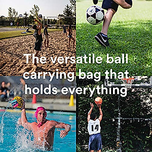 Fitdom Heavy Duty XL Basketball Mesh Equipment Ball Bag w/ Shoulder Strap Design for Coach with 2 Front Pockets for Coaching & Sport Accessories. This Team Tube Carrier Can Store Up to 5 Basketballs (Black)