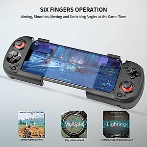 arVin Wireless Gaming Controller for iPhone/iOS/Android with Magnetic Storage, Pocket Size, Portable Bluetooth Gamepad Joystick for iPhone 15/14/13/Samsung Galaxy 22/21/20/Call of Duty Mobile/Genshin