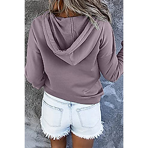 Aricy Womens Oversized Sweatshirts Fall Fashion 2023 Casual Long Sleeve Crewneck Pullover Cute Loose Fit Comfy Fleece Hoodie Tops Lightweight Drawstring Fall Winter Trendy Y2K Clothes with Pocket