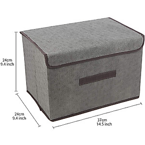 XINGUANGYI Storage Boxes with Flip-top Lid,Fabric Storage Bins,Collapsible Storage Large Baskets for Clothes, Books,Toys Cubes, Home,[3-Pack]