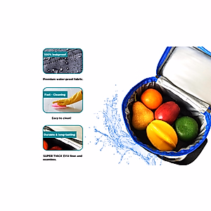 MikeyZ Lunch Bag, White & Blue, Unisex, Meal Holder, 24x14.5x19cm