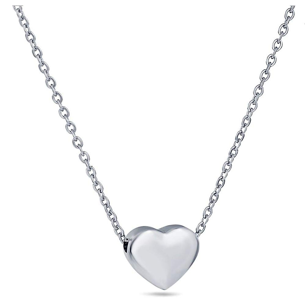 MiniJewelry Love Heart Necklace for Women Wife Family Christmas Anniversary Birthday Choker Stainless Steel Silver
