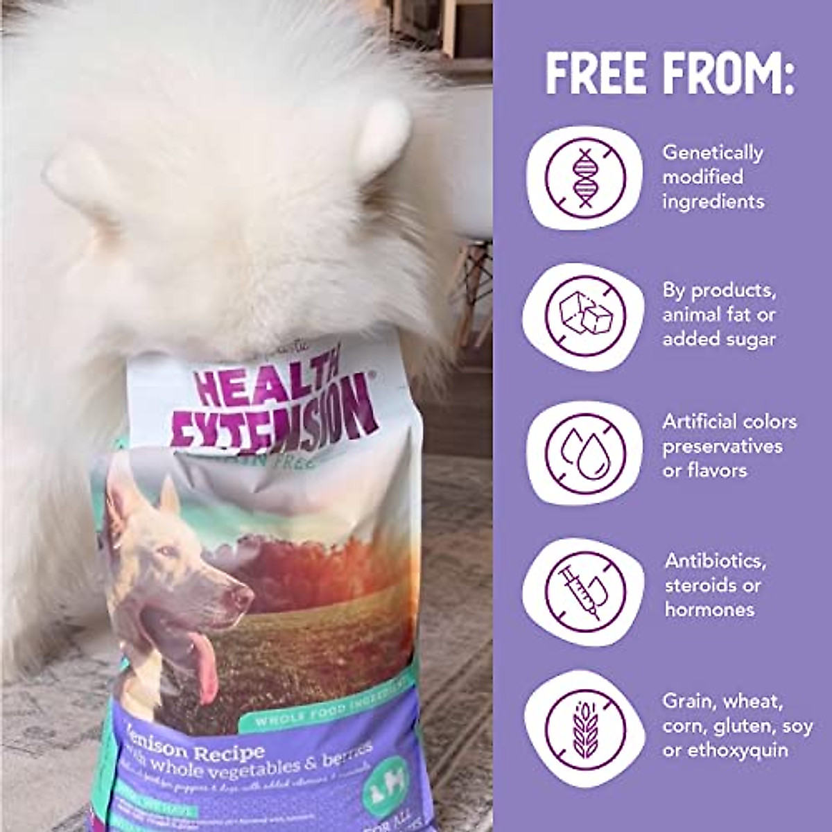 Health Extension Grain Free Venison & Sweet Potato Dry Dog Food (23.5 lb / 10.66 kg) - Lean Protein Formula for Dogs with Poultry Allergies & Sensitive Stomachs