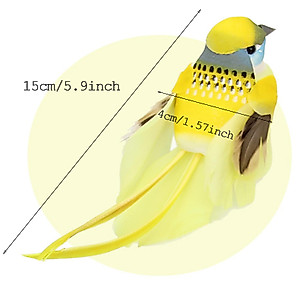 LWINGFLYER 12pcs Artificial Foam Feather Birds with Claw Fake Birds Ornaments for Craft Festival Christmas Decoration Wedding Decor 15cm/5.9inch (12pcs Claw)