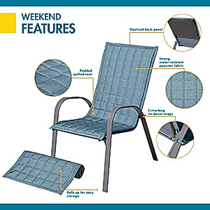 Duck Covers Weekend Water-Resistant Patio Chair Slipcover, 45 x 20 Inch, Blue Shadow