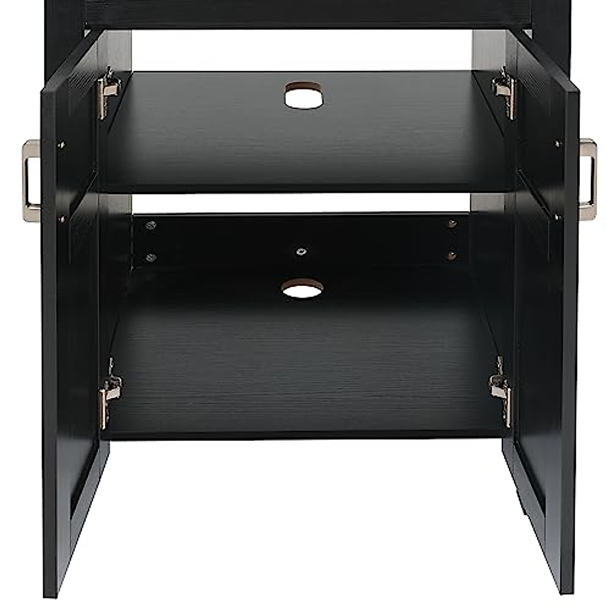 ARTETHYS 24 Inches Single Bathroom Vnaity Modern Pedestal Sink Bathroom Stand Cabinet Wood Black Bathroom Cabinet