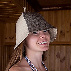 ASKOLD Wool Sauna Hat Gray White Colors - Sauna Hat Finnish - Ukraine Sauna Hat Wool - Russian Banya Hat for Men - Sauna Hat for Men - Sauna Hats Russian