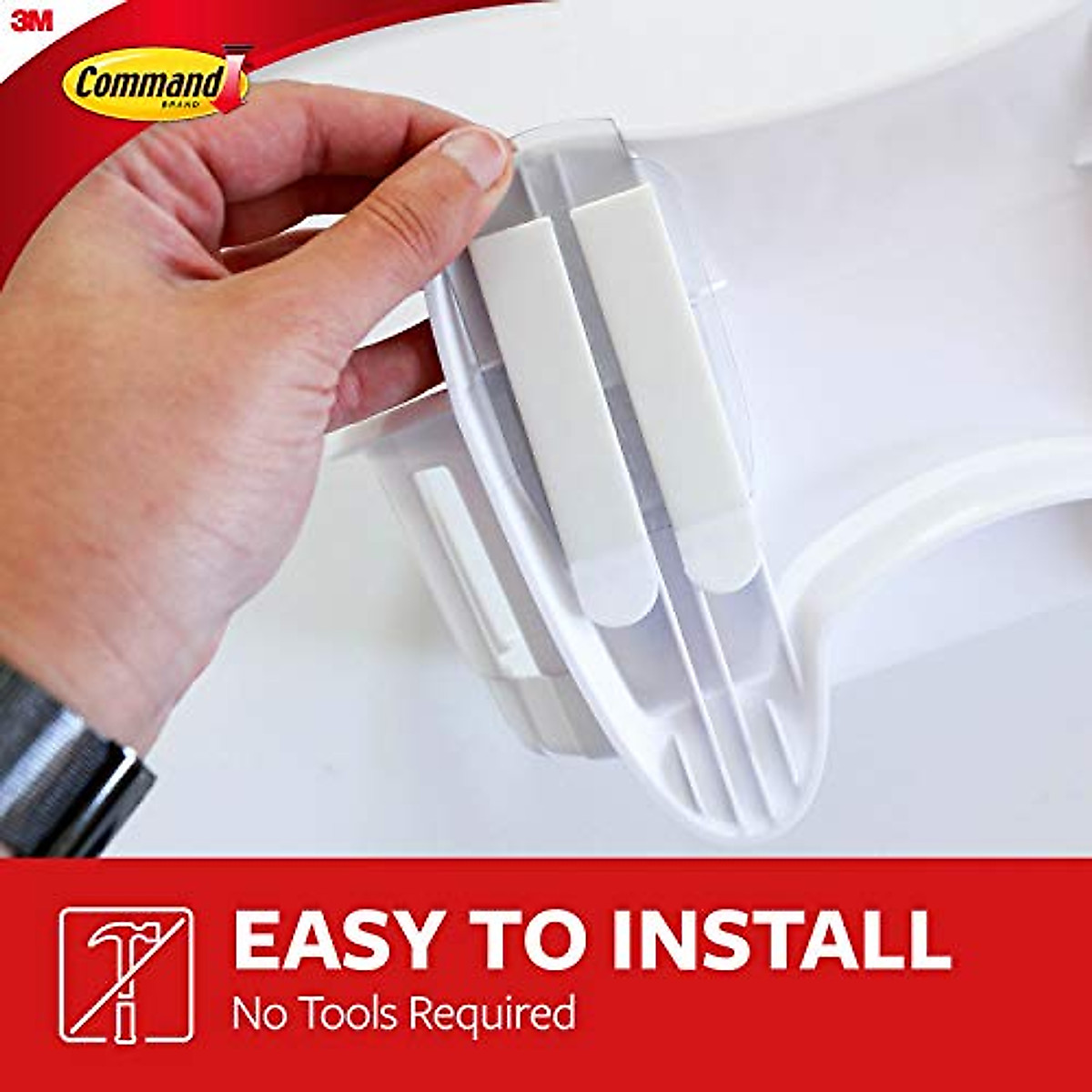 Command Under Sink Cabinet Caddy, Holds up to 7.5 lbs, 1-Caddy, 4-Strips, Organize Damage-Free