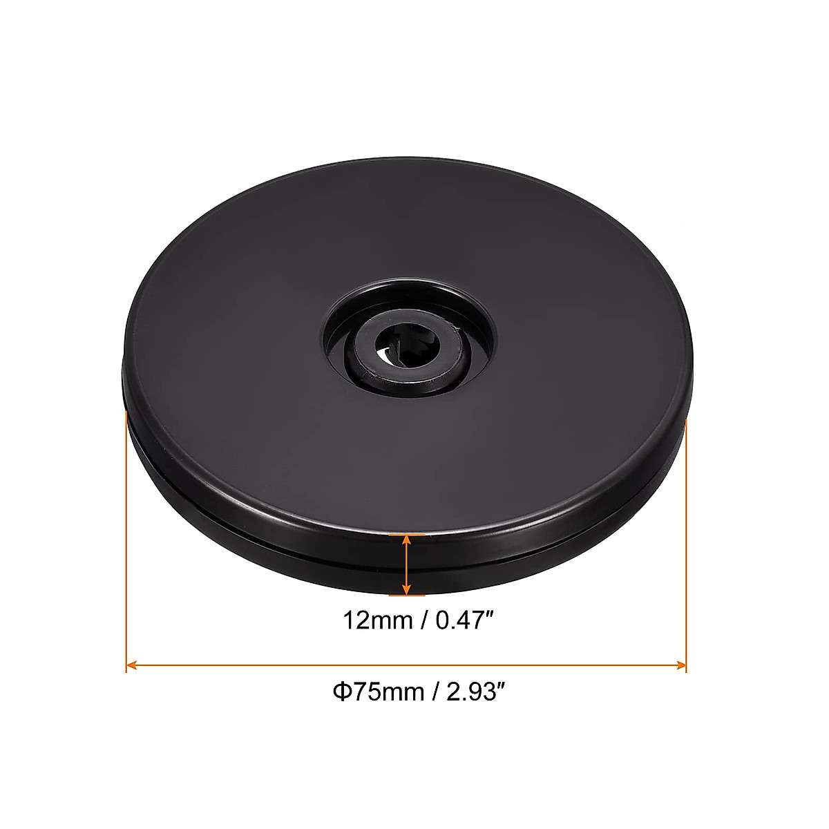 MECCANIXITY 3inch Rotating Swivel Stand with Steel Ball Bearings Lazy Susan Base Turntable for Kitchen Corner Cabinets, Black Pack of 4