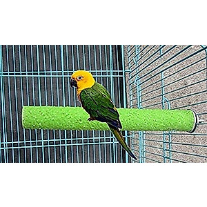 2 PCS Bird Perch Stand Toy Parrot Colorful Sand Wooden Stand + Natural Prickly Ash Wood Platform Paw Grind Trim Beak Nail for Parakeet Budgie Cockatiel Cockatoo Finch Lovebird Cage Accessories