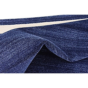 Unique Loom Del Mar Collection Area Rug - Maria (7' 1" x 10' Rectangle, Navy Blue/ Ivory)