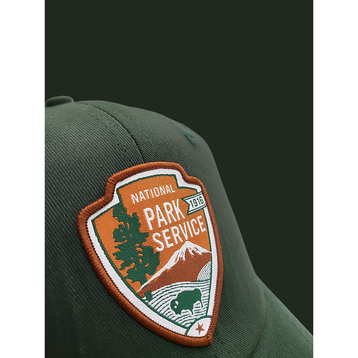 PNW Wonderland Apparel National Park Service Hat Dad Cap Ultra Comfy with National Park Service Woven Patch Unisex (Green), One Size