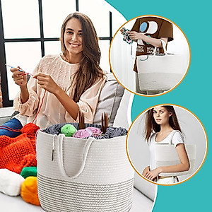 MABOZOO Crochet Bag Organizer,Large Capacity Yarn Storage Bag for Carrying Crochet Accessories,Holding Yarn,Portable Travel Knitting Bag for Crochet Lovers（15.7 * 10.6）