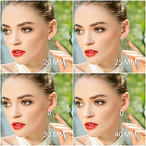 Sterling Silver High Polished Half Round-Tube Click-Top Light Hoop Earrings, 5x30mm