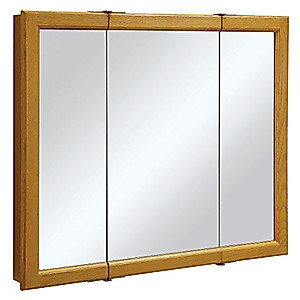 DESIGN HOUSE DHI 545285 3-Door OAK TRIVIEW MED CABINET Honey Oak, 36" W x 30" H
