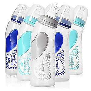 Evenflo Feeding Advanced Angled Vented Bottles, 9 Ounce (Pack of 6)