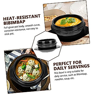 Operitacx 1 Set Stone Pot for Bibimbap Stainless Steel Stock Pot Soup Bowl with Lid Nonstick Cookware Hot Pot Casserole Korean Pot Korean Dolsot Bowls Ceramic Cookware Ceramic Kitchenware