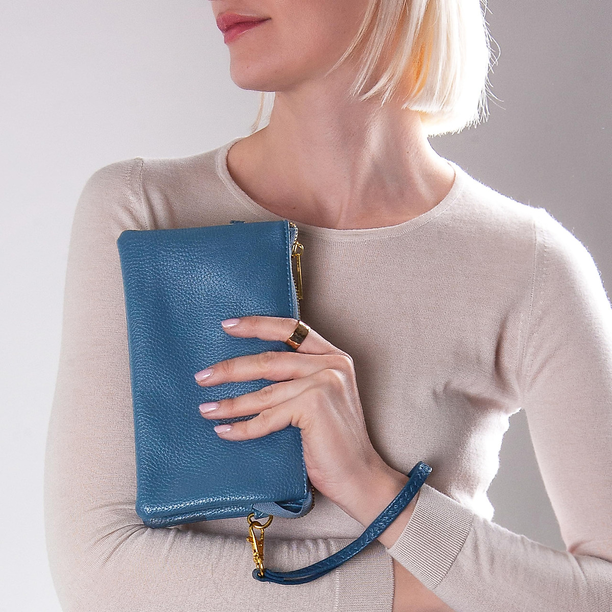 Clutch Purse Wristlets for Women - Small Clutch Purses for Women, Wristlet Wallets for Women, Casual Clutch Purse, Vegan Leather Wristlet with Shoulder and Wrist Strap, Crossbody Bags for Women