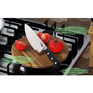 Cooks Standard 6-Piece Stainless Steel Knife Set with Expandable Bamboo Block for Extra Slots