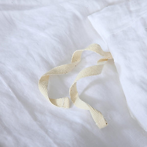 esasilk 100% Pure Linen Duvet Cover Set, 3PCS Bedding Set, 1X Duvet Cover, 2X Pillow Shams, Breathable French Linen Bed Set with Button Closure, Support Solid Color Custom Design (White, Queen)