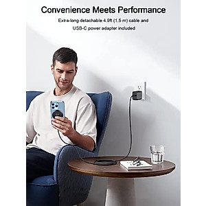 RTOPS Magnetic Wireless Charger, Fast Wireless Charging Pad, Travel Wireless Phone Charger with Kickstand, Compatible for iPhone 14/Pro/Max/Plus/13/12, AirPods (18W Adapter Included)