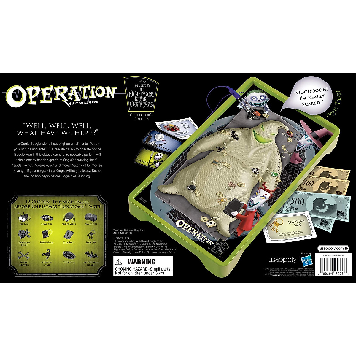 Operation Disney The Nightmare Before Christmas Board Game | Collectible Operation Game | Featuring Oogie Boogie & Nightmare Before Christmas Artwork, 1+ Players