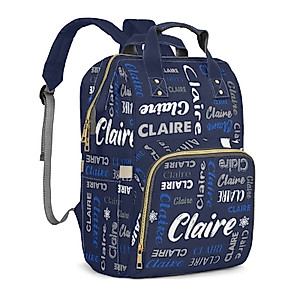 ZAACUSTOM Waterproof Custom Diaper Bag for Baby Boy Girl, Large Capacity Personalized Diaper Bag with Name, Multifunctional Diaper Bag Backpack with Adjustable Shoulder Straps