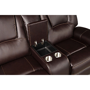 WOUND 3 Pieces Sets Recliner Sofa Bonded Leather Lounge Chair Loveseat Reclining Couch