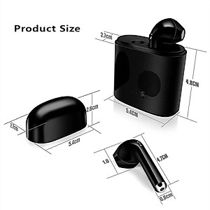 J No'el Wireless Headphones, Wireless Bluetooth 5.1 Earbuds Noise Cancellation in-Ear Built-in Mic with Charging Case for iPhone/Samsung/Android/iOS(Black)