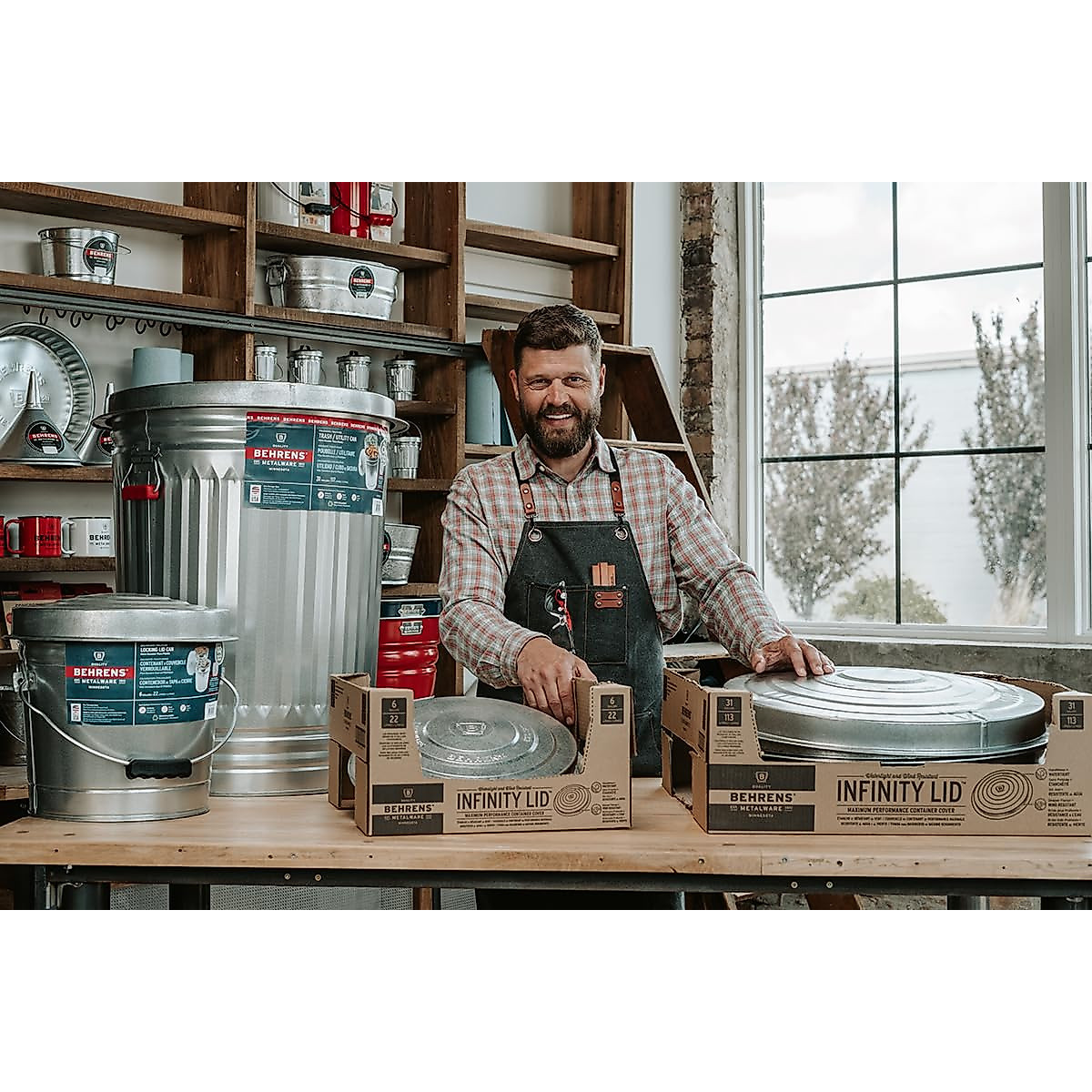 Behrens Galvanized Steel Trash Can 20 gallon