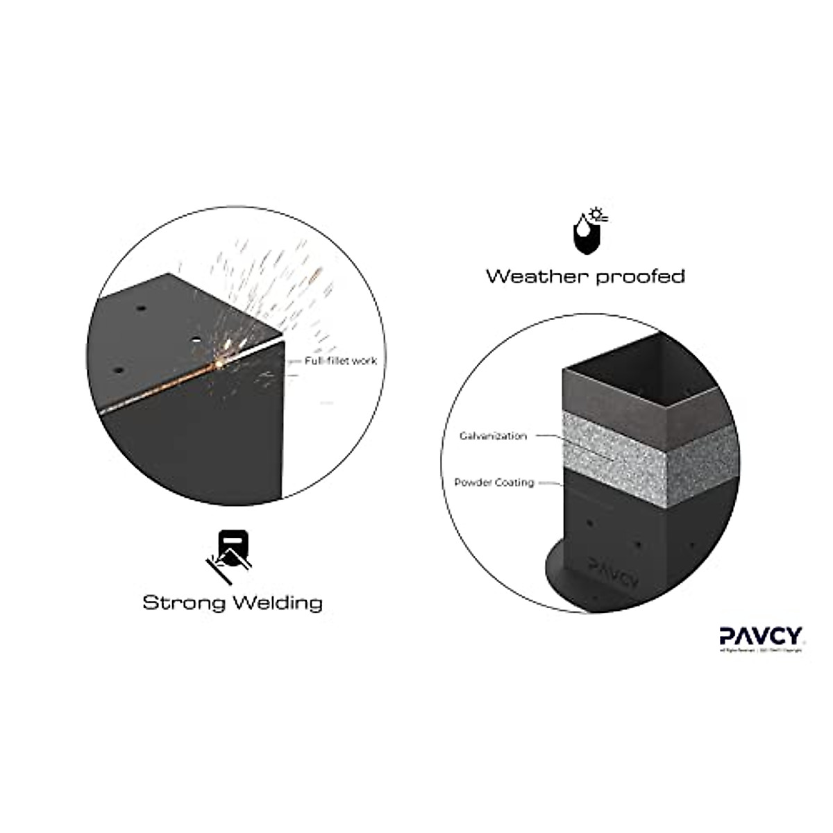 GMINO™ Base 4 Outdoor Framing Module | 4x4 Post Base | Pergola Fence Kit - 2 Per Pack
