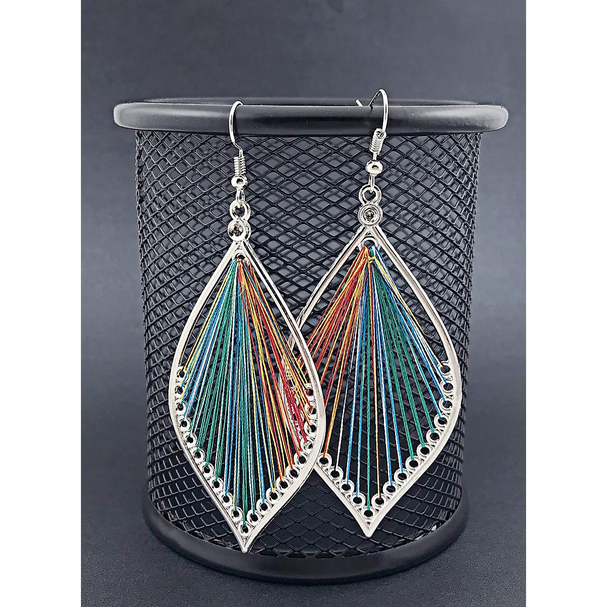 Earrings for Women Colorful Layered Tassel Earrings Bohemian Dangle Drop Tiered Tassel Druzy Stud Earrings Women Gifts