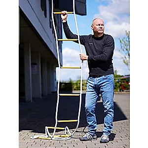 JIANGY Emergency Fire Ladder Non-Slip Escape Rope Ladder for Window and Balcony 2-3 Story Homes Reusable Compact Lightweight External Rescue Ladder/15M/49Ft