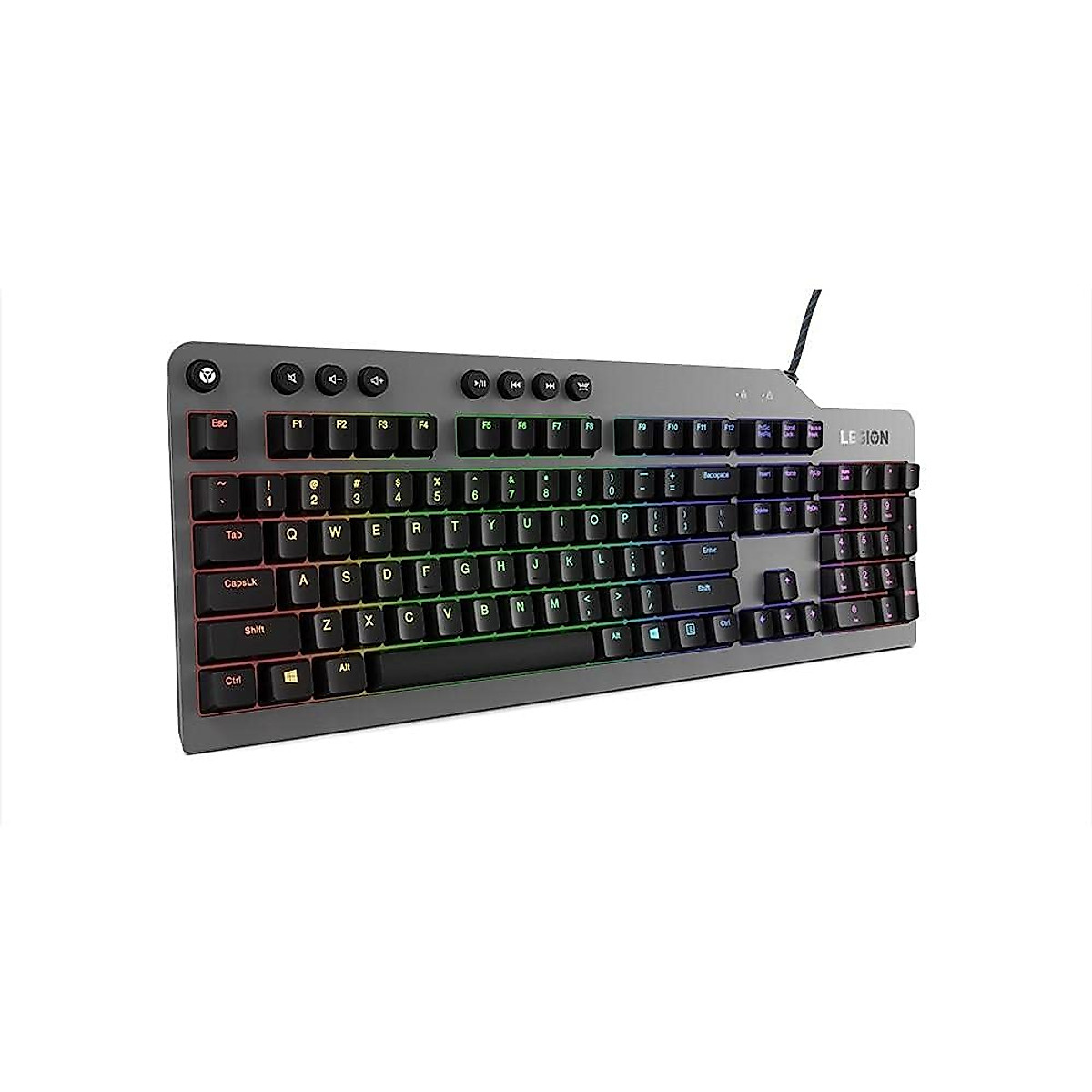 Lenovo GY40T26478 Legion K500 RGB Mechanical Gaming Keyboard, 3 ZONE Full-size Keyboard, 7 user Programmable Hot Keys; 16.8 Million Colors, 50 Million-Click Red Mechanical Keys, Detachable Palm Rest
