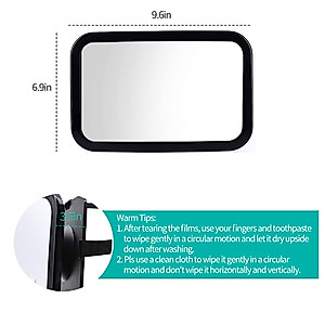 Baby Car Mirror, 2 Pack Large Safety Car Seat Mirror, Baby Car Seat Mirror for Rear Facing Infant Child with Wide Crystal Clear View, Rear View Mirror