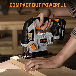 WORKSITE Cordless 20V Jig Saw Bundle with 1 Extra Battery