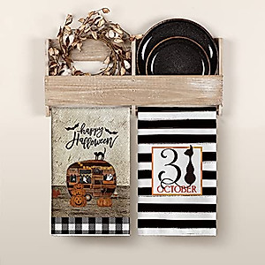 Artoid Mode Stripes 31 October Happy Halloween Ghost Pumpkins Trailer Kitchen Towels Dish Towels, 18 x 26 Inch Hand Towel Bathroom Gift Set of 2