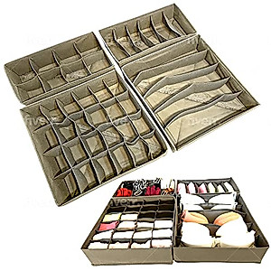 Underwear Organizers for Drawers, 4 piece set. Bra, socks, belts